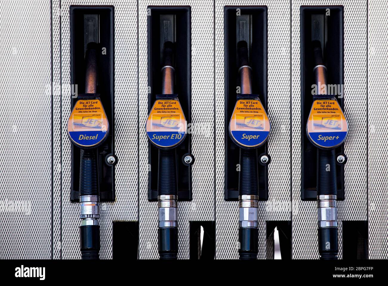 Osnabrueck, Germany May 17th, 2020: Symbols - 2020 petrol pump of a jet ...