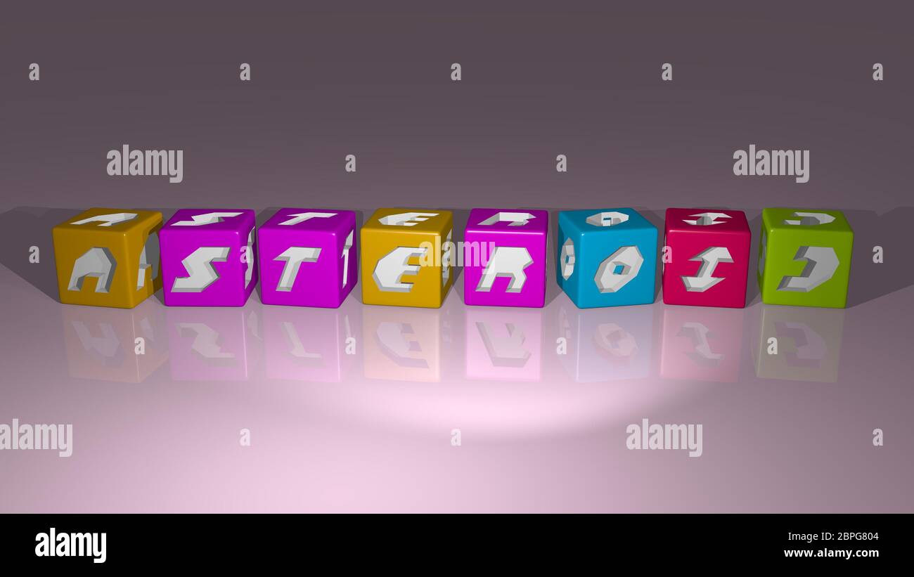 ASTEROID combined by dice letters and color crossing for the related ...