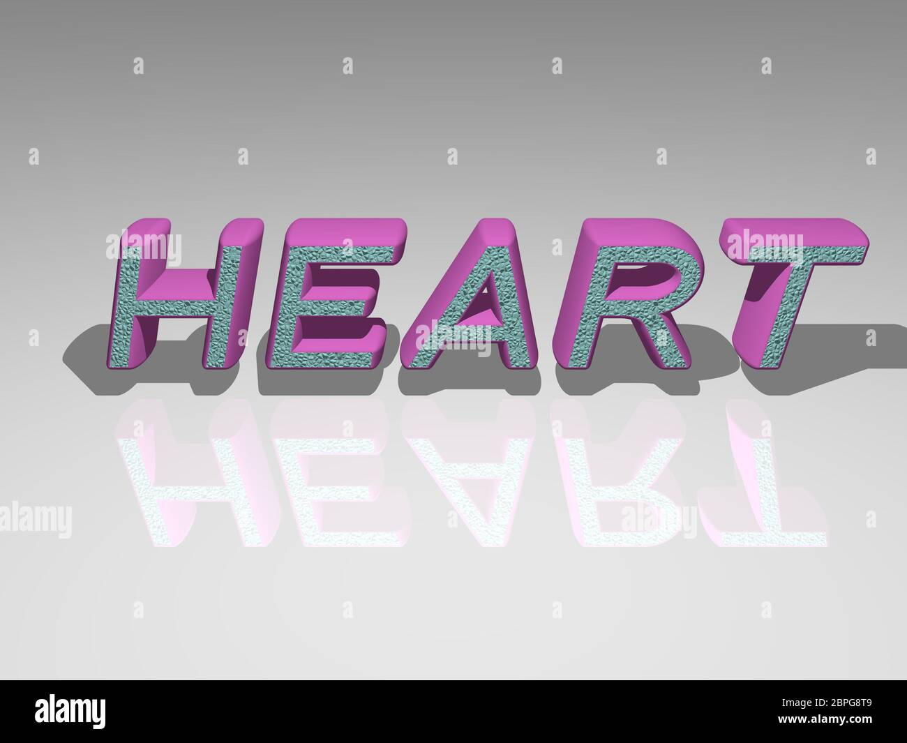 Colorful 3D heart illustration with light perspective and shades, an ...
