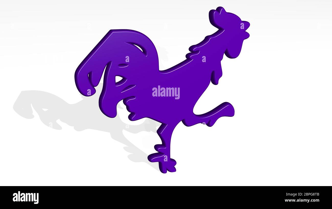 roster on the wall. 3D illustration of metallic sculpture over a white ...