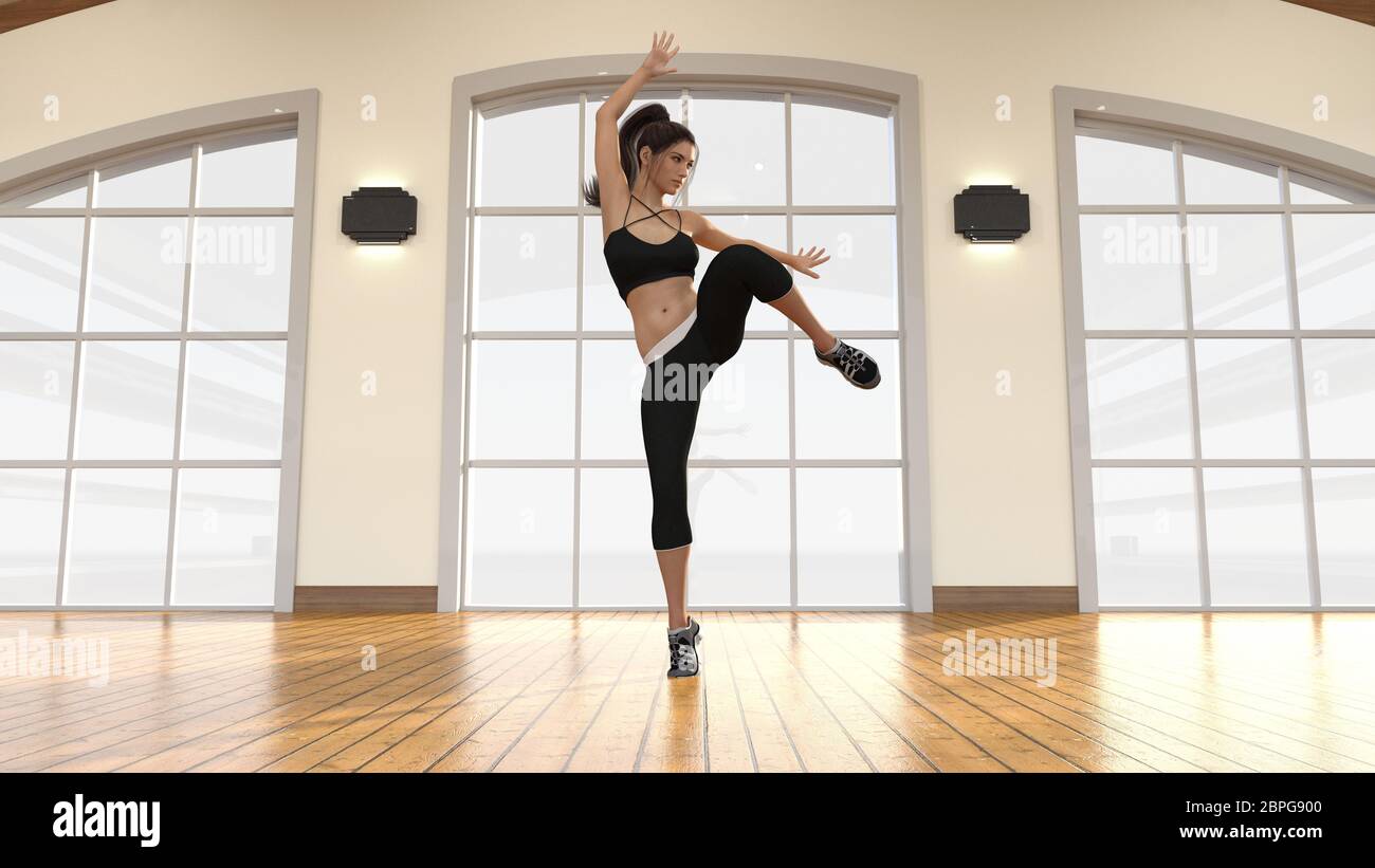 Modern Dance with Female Dancer Dancing Artistically Stock Photo - Alamy