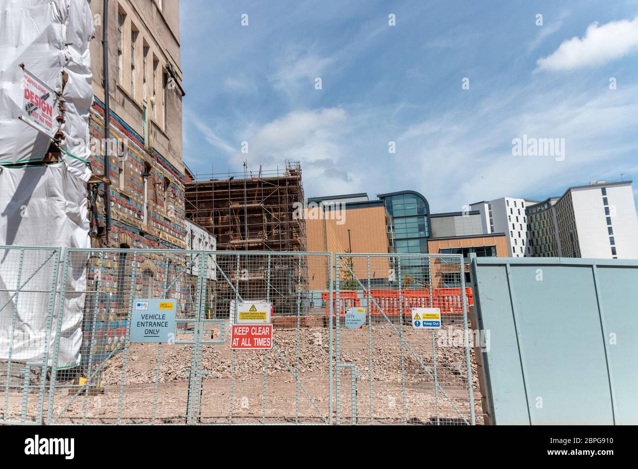 Bristol-May-2020-England-a close up view a construction site in the ...