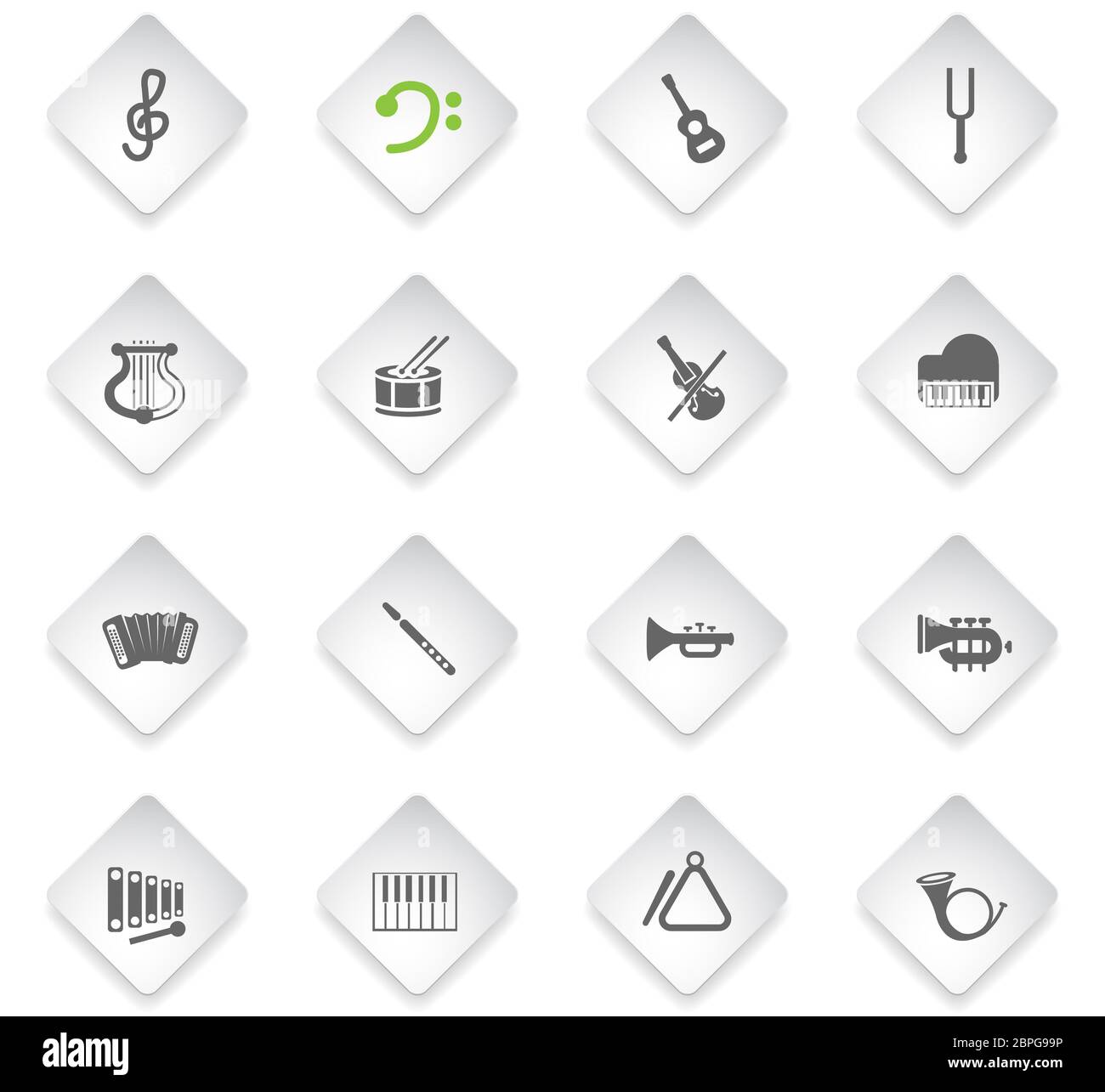 classic instruments flat rhombus web icons for user interface design ...