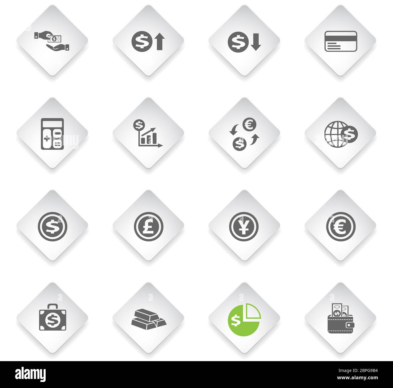 currency exchange flat rhombus web icons for user interface design ...