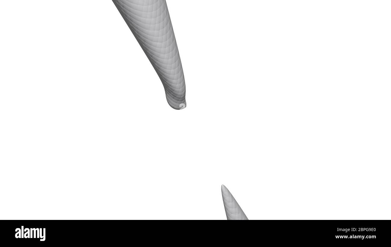 3D illustration of a geometrical shape of GHOST WHITE color on a white ...