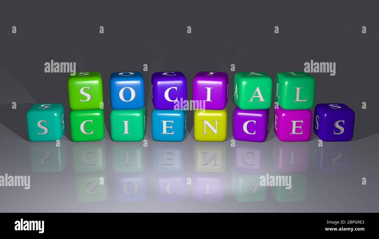 crosswords of SOCIAL SCIENCES arranged by cubic letters on a mirror ...