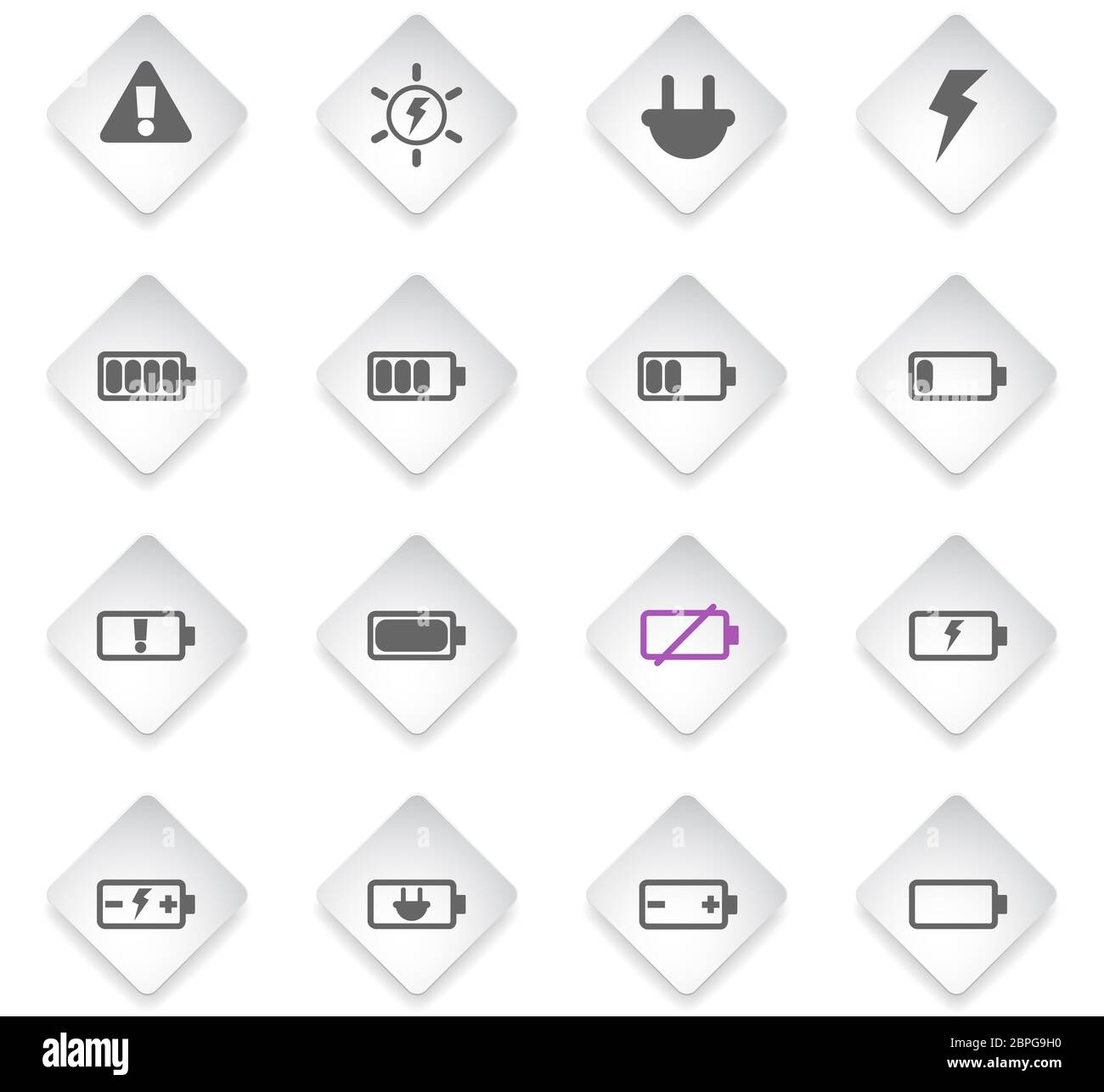 Cell phone, smartphone electric charge, battery energy vector icons ...