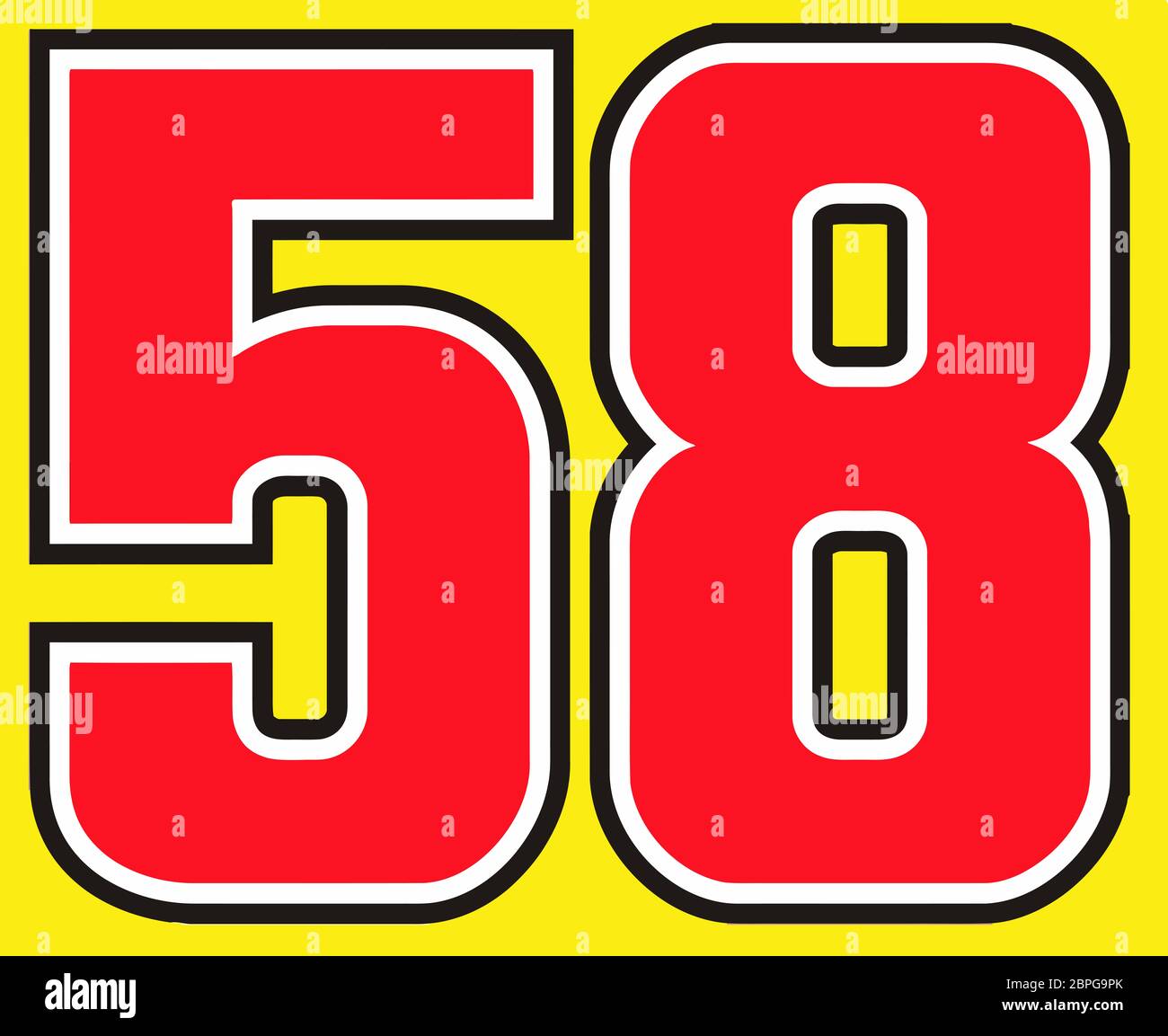 58 number racing anniversary shape illustration Stock Photo - Alamy