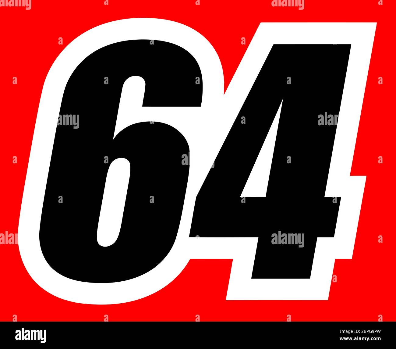 64 number racing anniversary shape illustration Stock Photo - Alamy