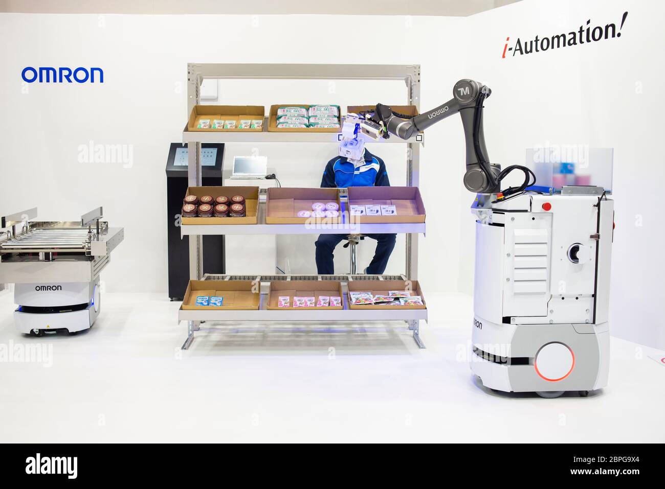 A Robot Omron automation during the Japan Robot Week exhibition in ...