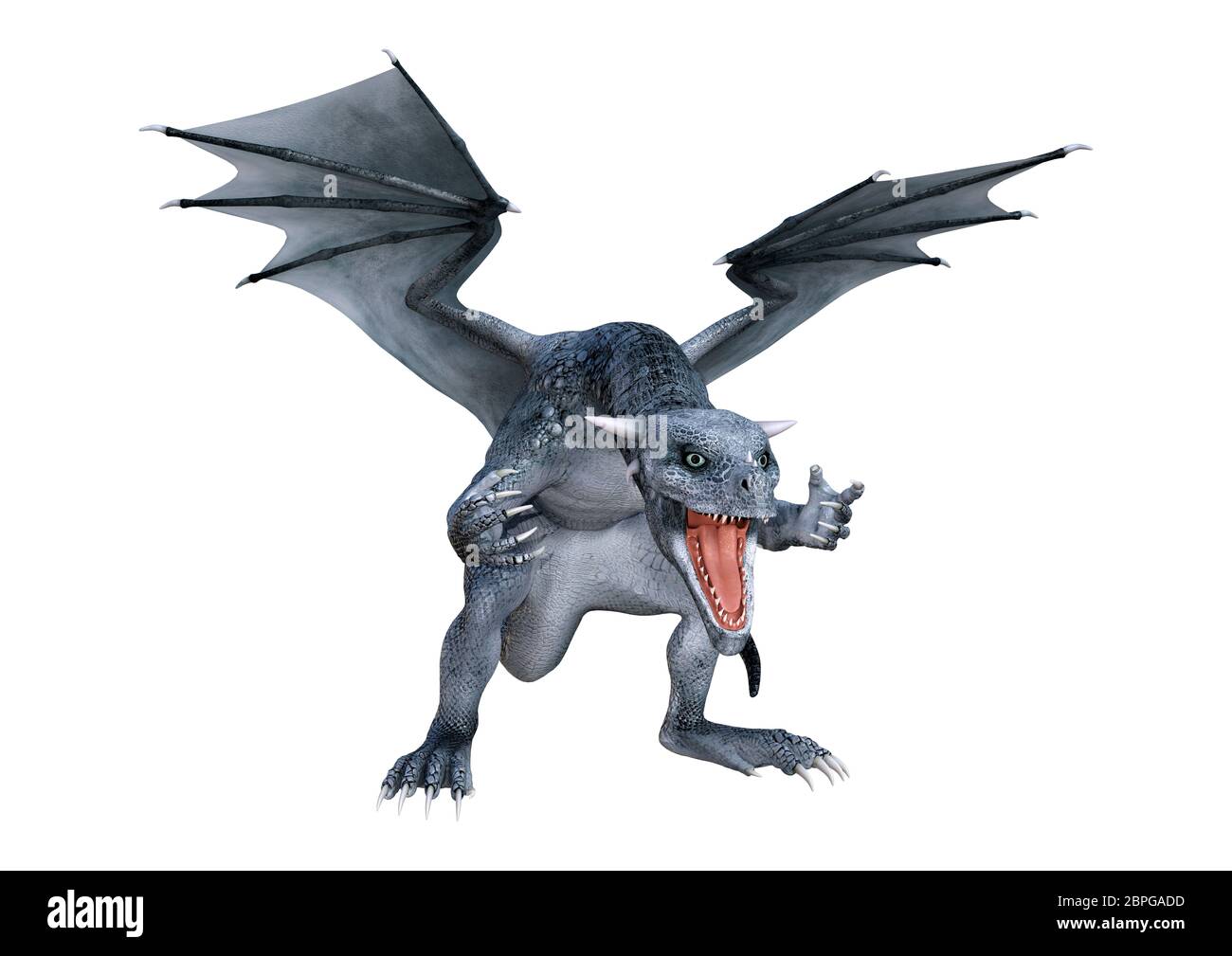 3D rendering of a fantasy whelp dragon isolated on white background ...