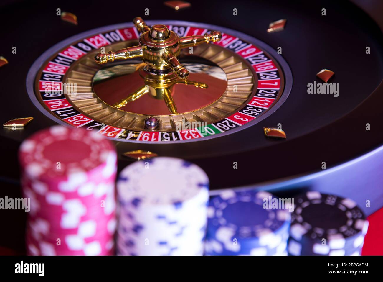 Roulette wheel table chips in hi-res stock photography and images - Alamy