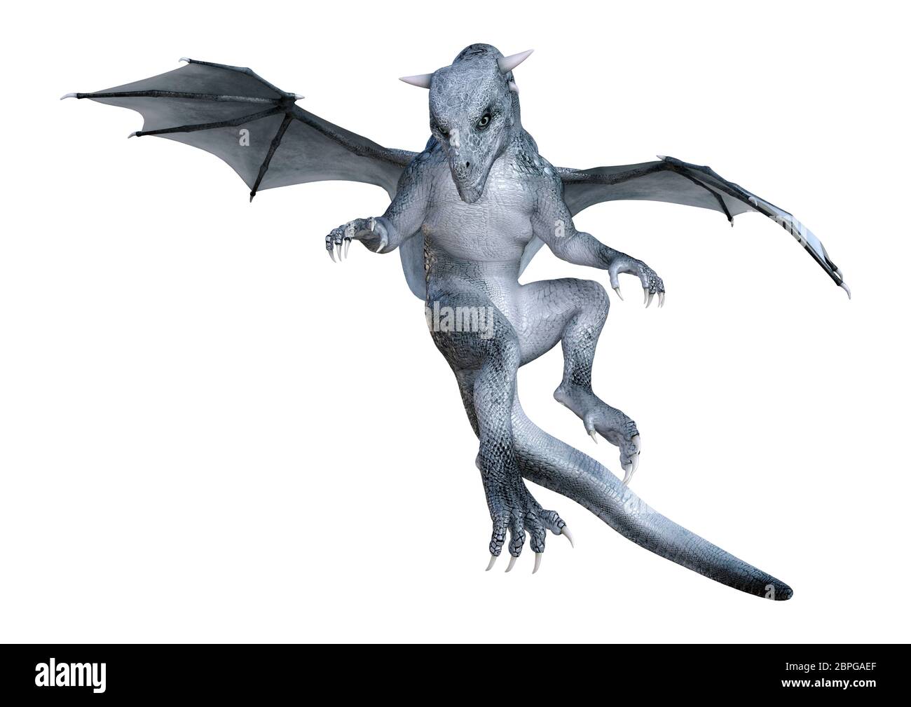 3D rendering of a fantasy whelp dragon isolated on white background ...