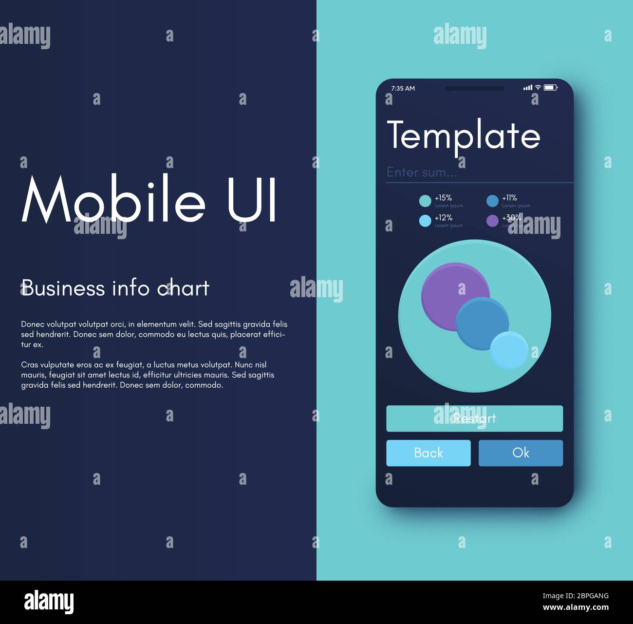 Mobile application infographic interface. Ui design, vector ...
