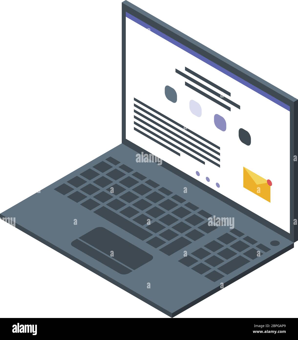 Office manager laptop icon, isometric style Stock Vector Image & Art ...