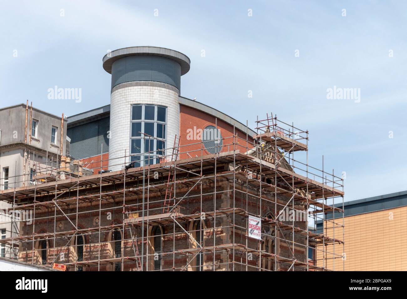 Bristol-May-2020-England-a close up view a construction site in the ...