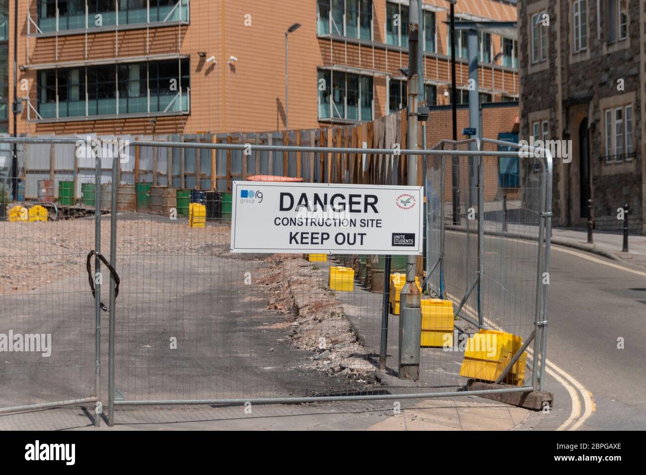 Bristol-May-2020-England-a close up view a construction site in the ...