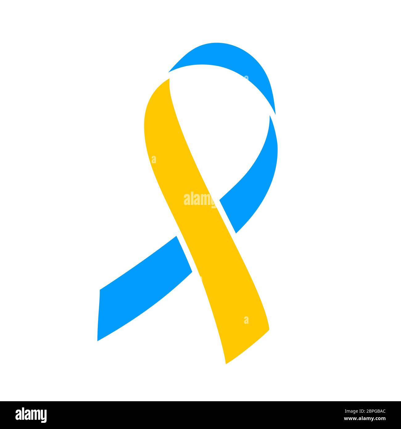 World Down Syndrome day. March 21. Blue yellow ribbon symbol. Template ...