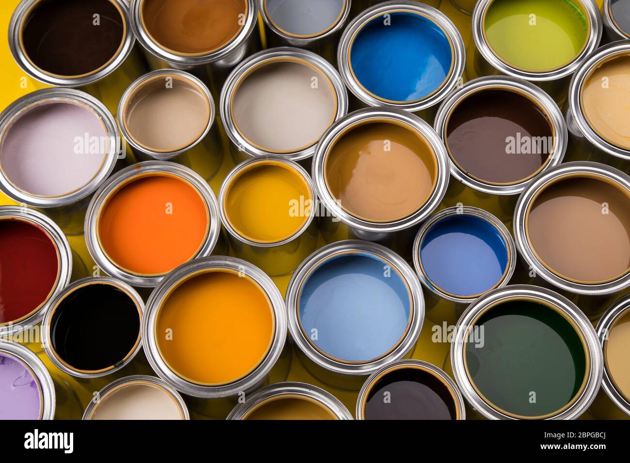 Tin metal cans, Painting background Stock Photo - Alamy