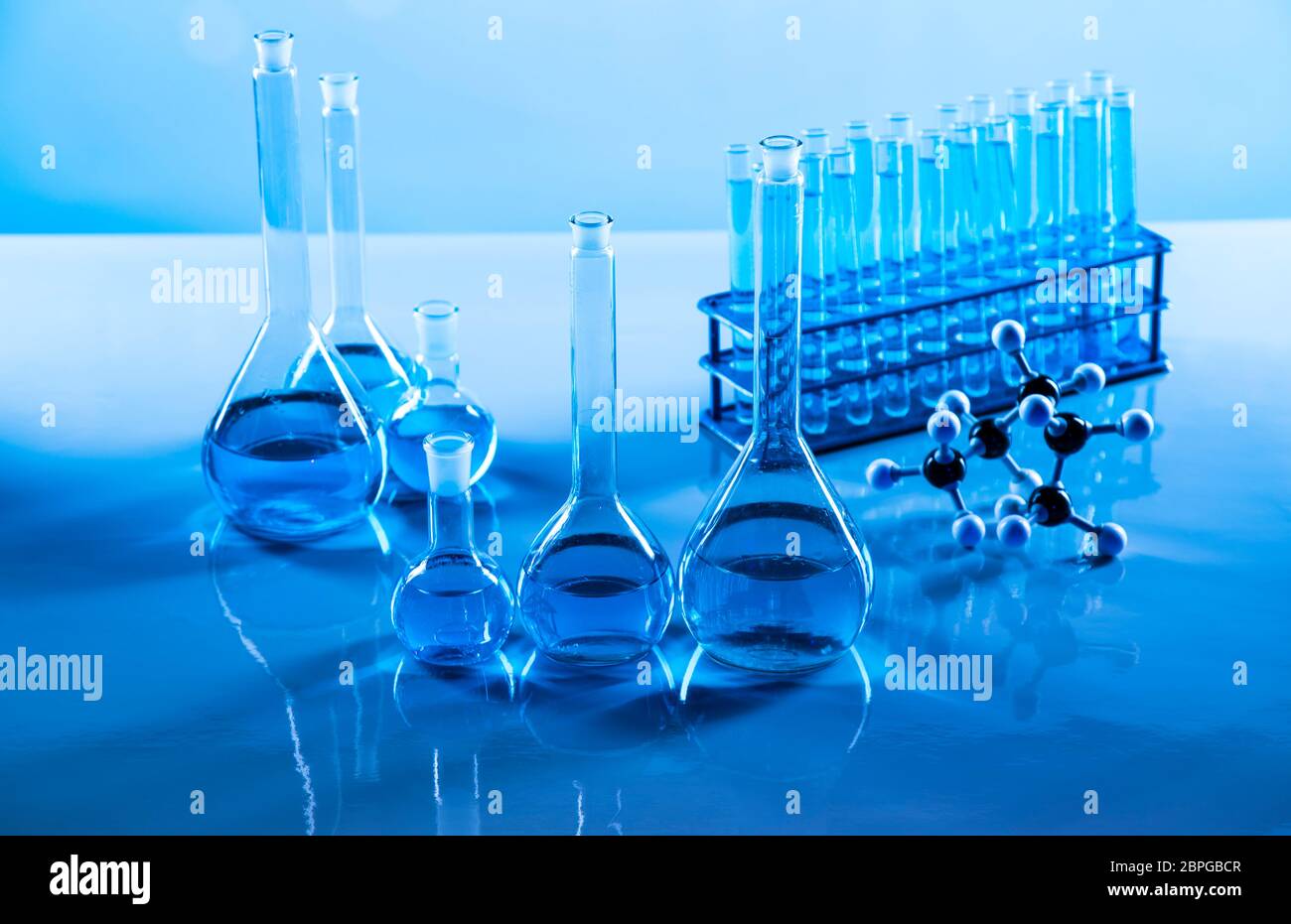 Laboratory Research and Development. Scientific glassware for chemical ...
