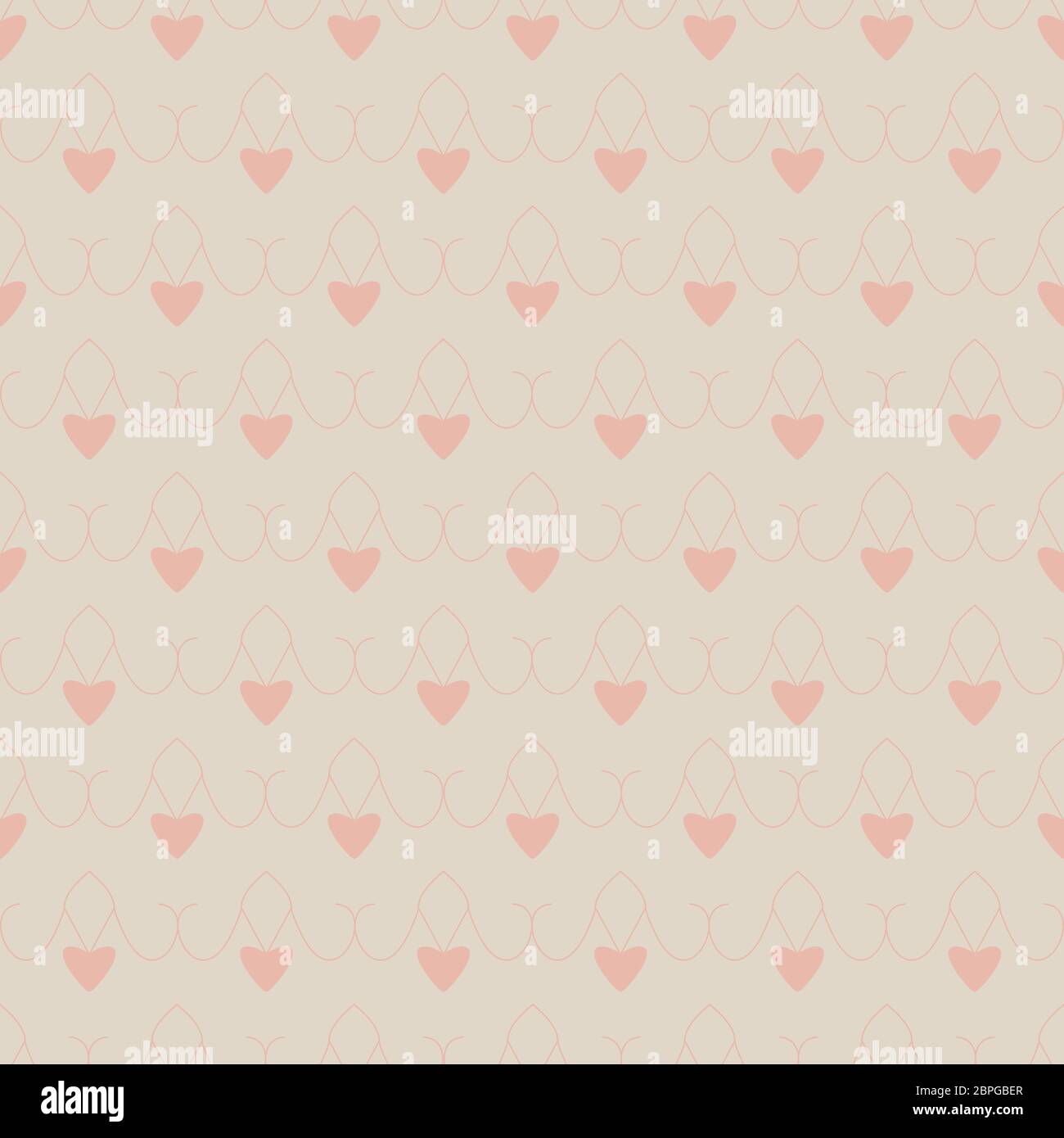 Seamless pattern with little hearts. Cream ivory color and heart color ...