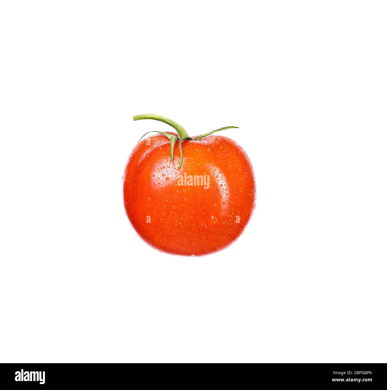 Vegetable Red bell tomato with water drops on a white background ...