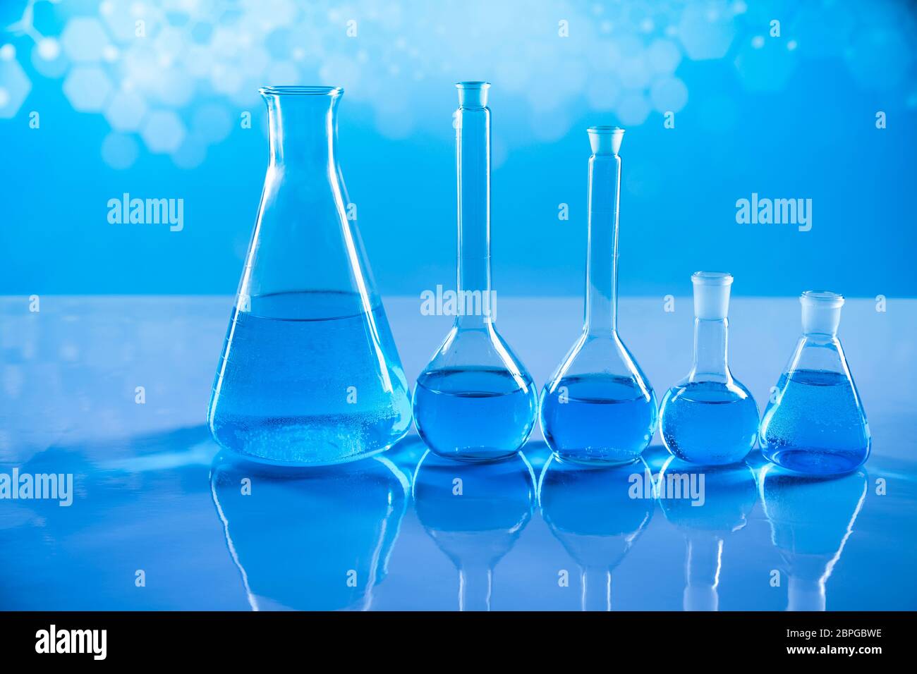 Laboratory Research and Development. Scientific glassware for chemical ...
