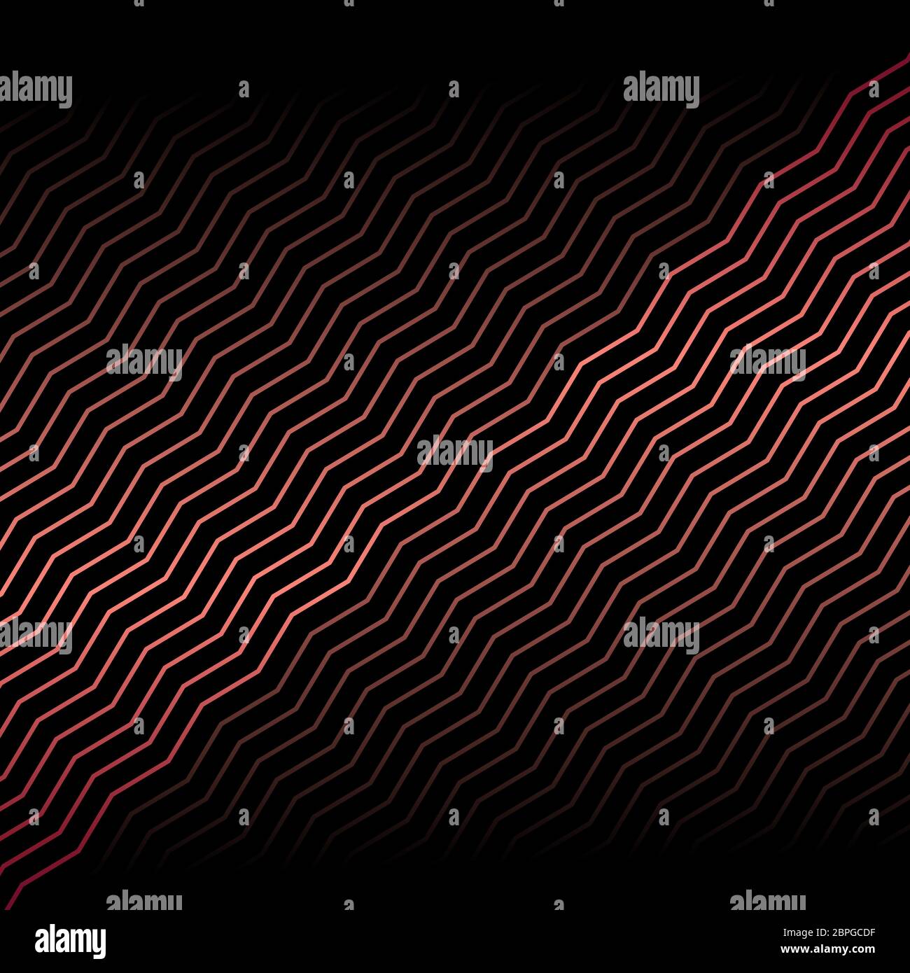 Abstract red metallic diagonal chevron line pattern on black background ...
