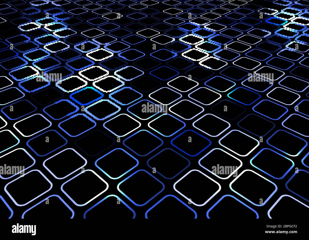 Abstract blue geometric square border rounded corner creative pattern ...