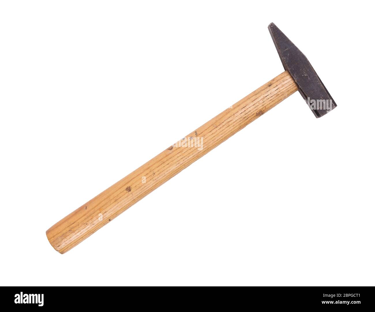 Old wooden hammer isolated on a white background Stock Photo - Alamy