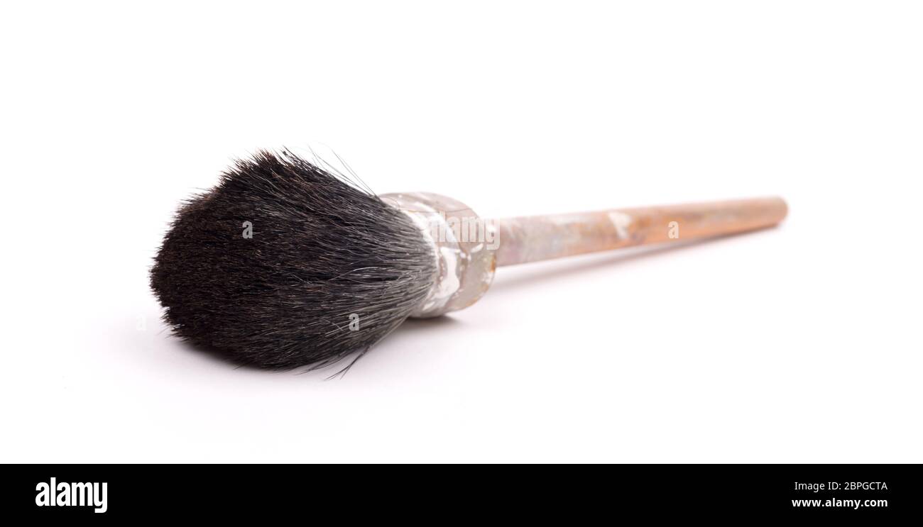 Old paintbrush isolated on a white background Stock Photo - Alamy