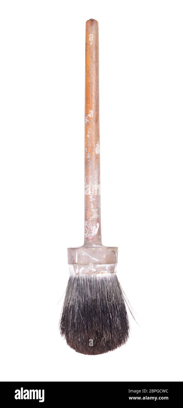 Old and used paint brush, on white background Stock Photo - Alamy