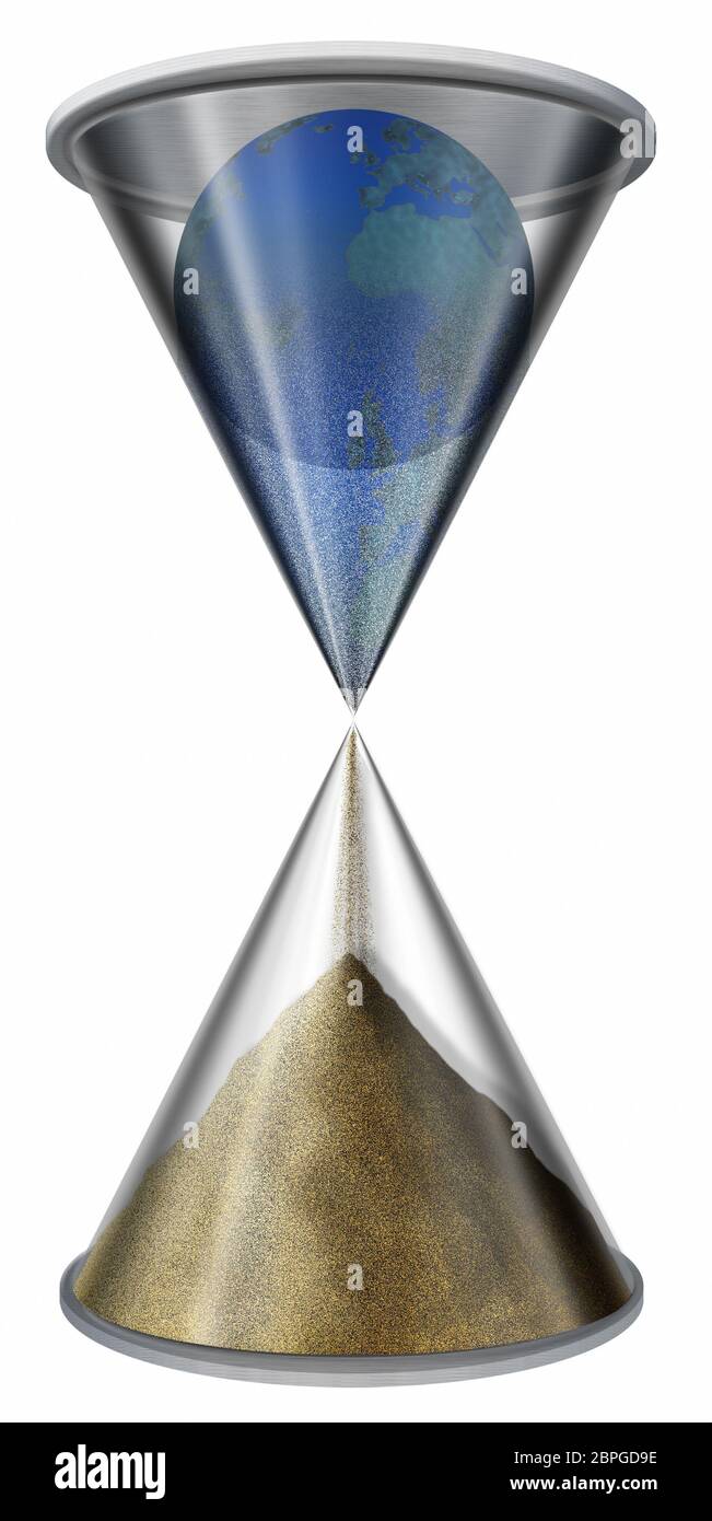 Planet Earth inside hourglass Stock Photo - Alamy