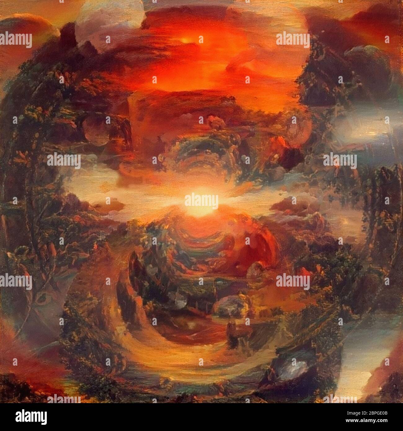 Abstract painting. Sunblast armageddon Stock Photo - Alamy
