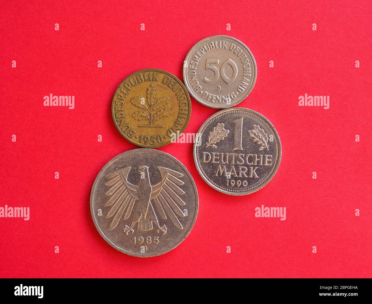Many vintage deutsche Mark coins from Germany Stock Photo - Alamy