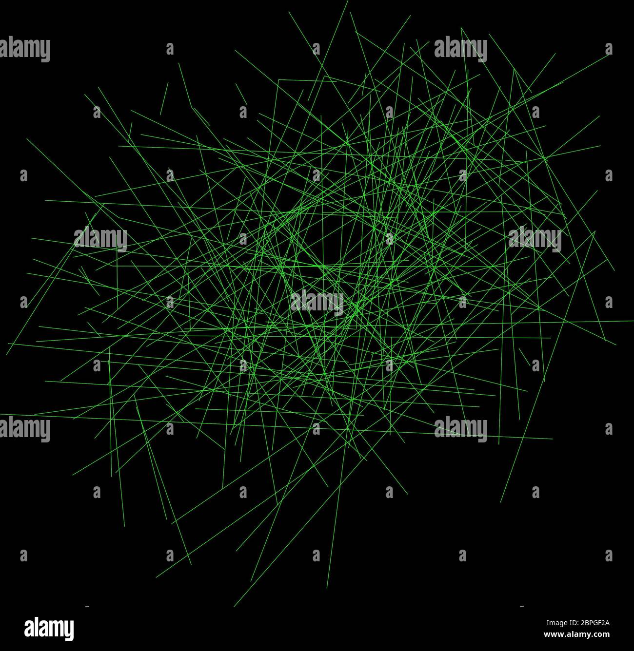 random tangle of green lines twisted together in a confused mass Stock ...