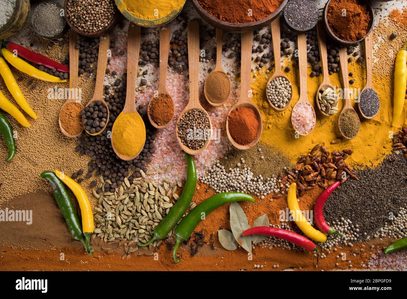 Aromatic spices and Still Life background Stock Photo - Alamy