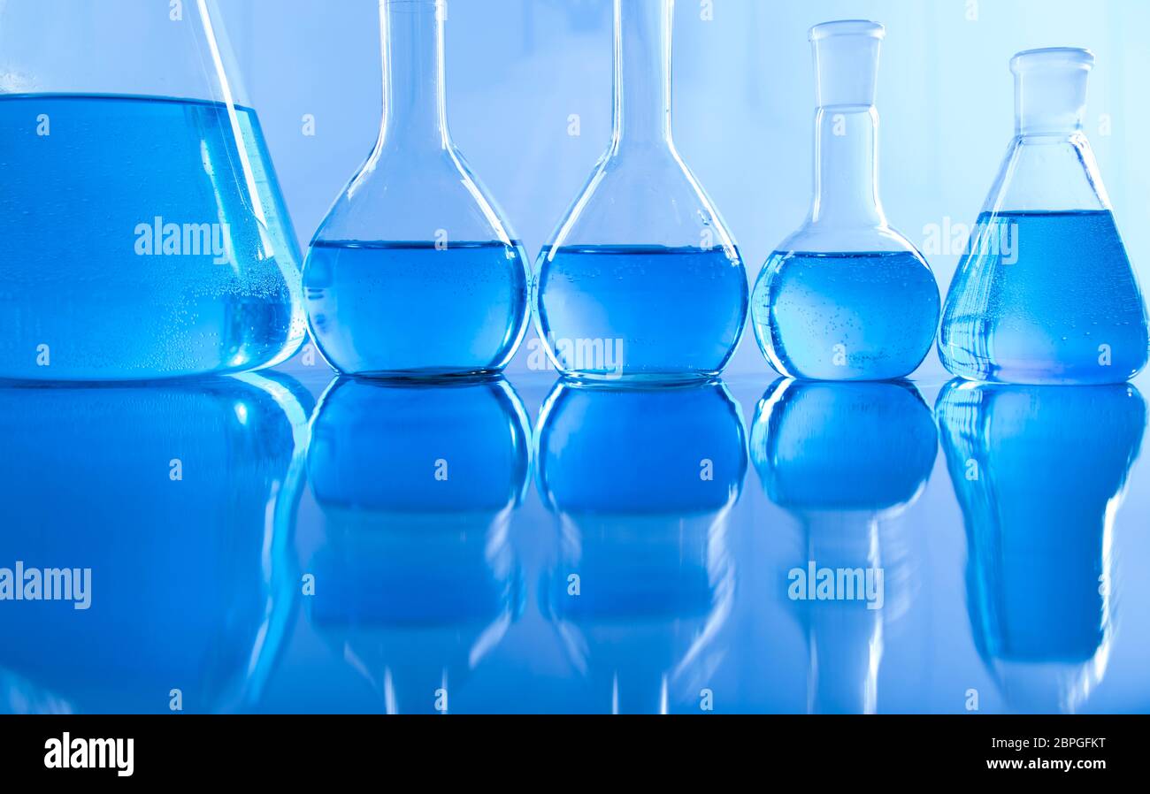 Assorted laboratory glassware equipment Stock Photo - Alamy