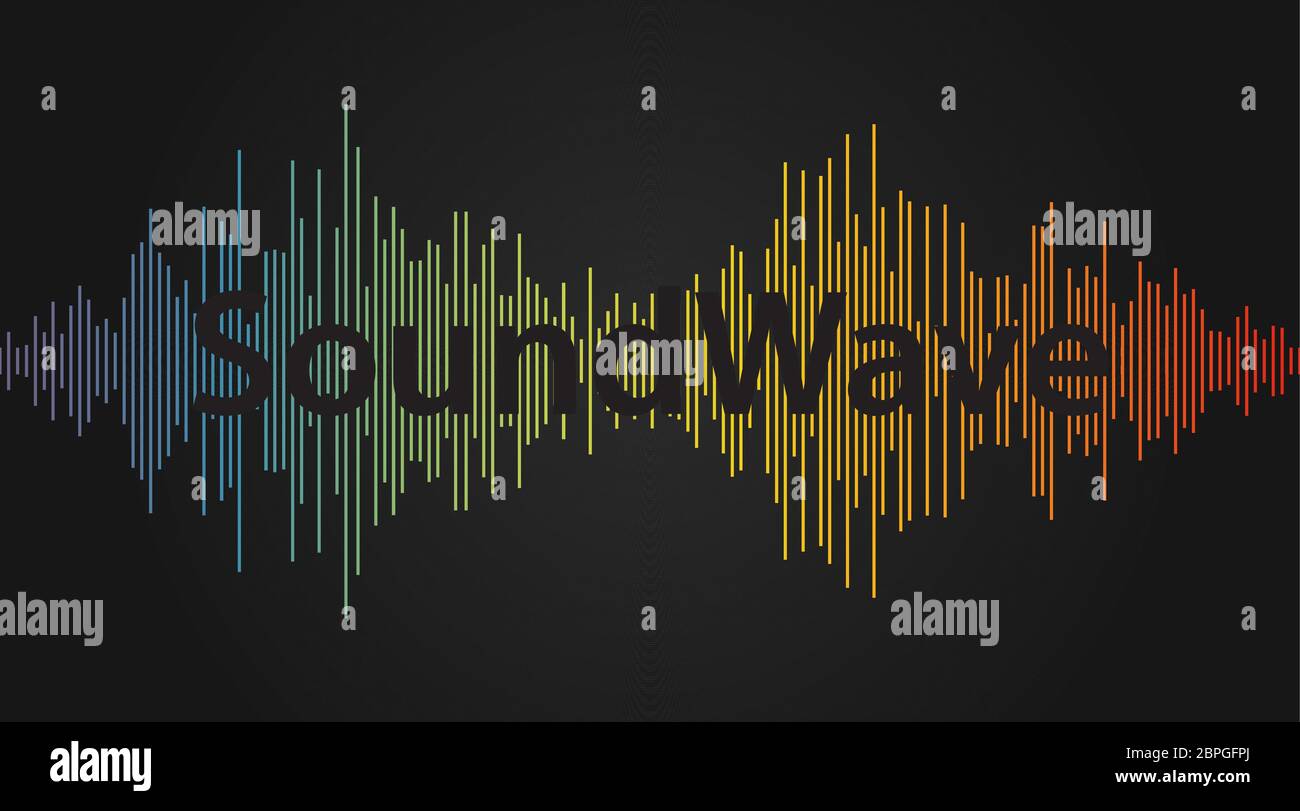 Sound wave, audio waveform background. Equalizer frequency range, voice ...