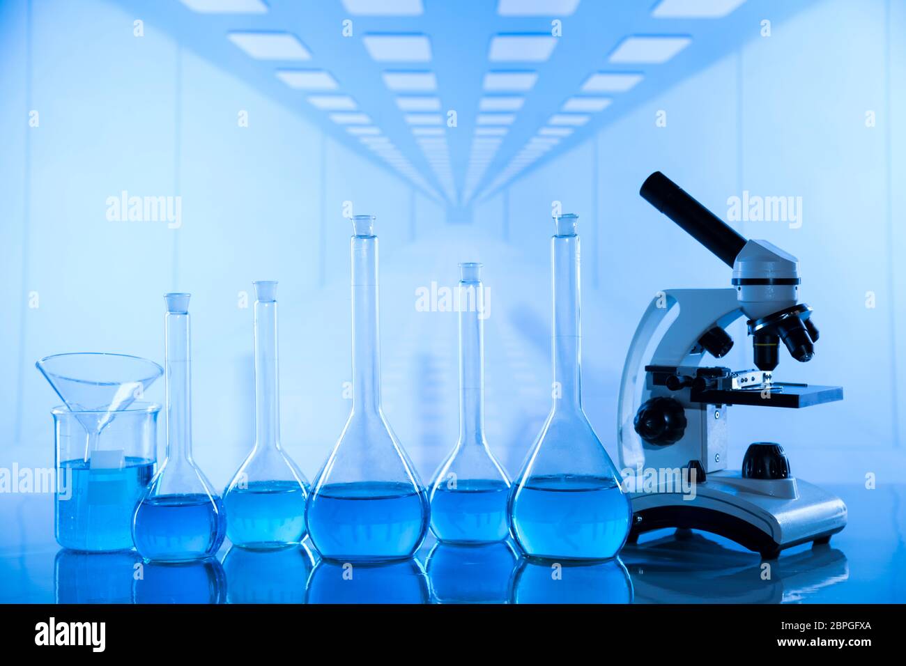 Laboratory Research and Development. Scientific glassware for chemical ...