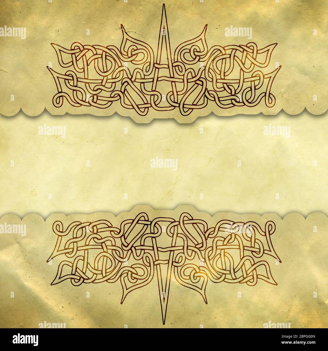 Old paper with celtic pattern Stock Photo - Alamy