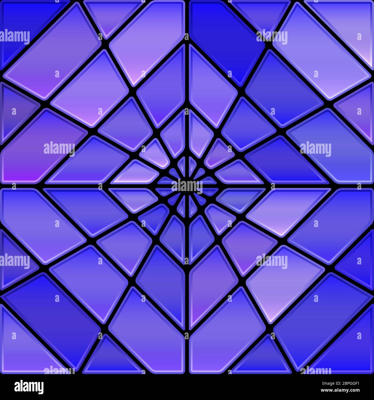 abstract stained-glass mosaic background - blue and violet rhombus ...