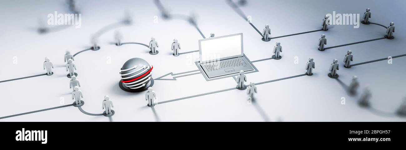 Concept target leader people connection technology 3d rendering Stock ...