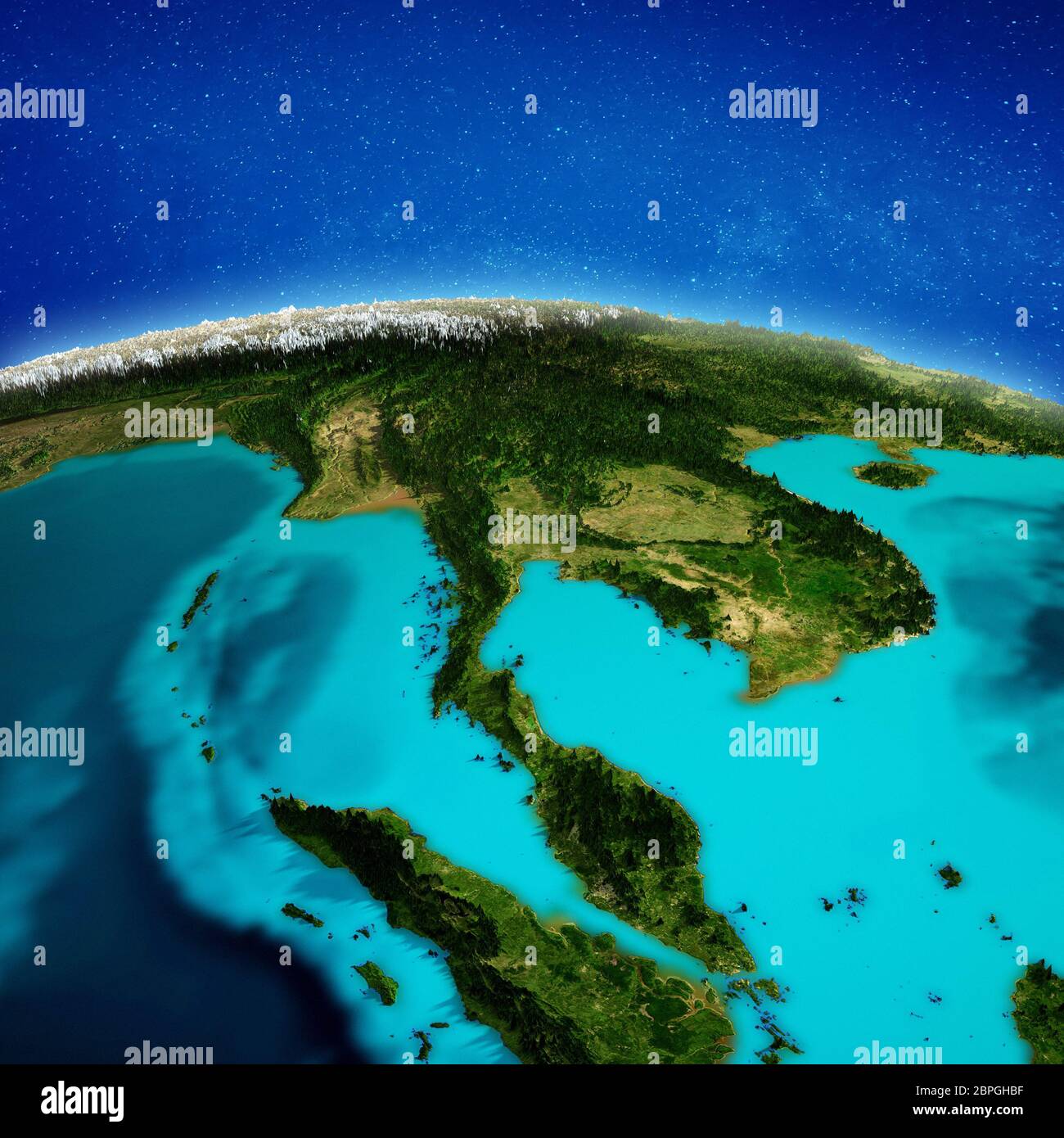 South-east Asia background. Elements of this image furnished by NASA ...