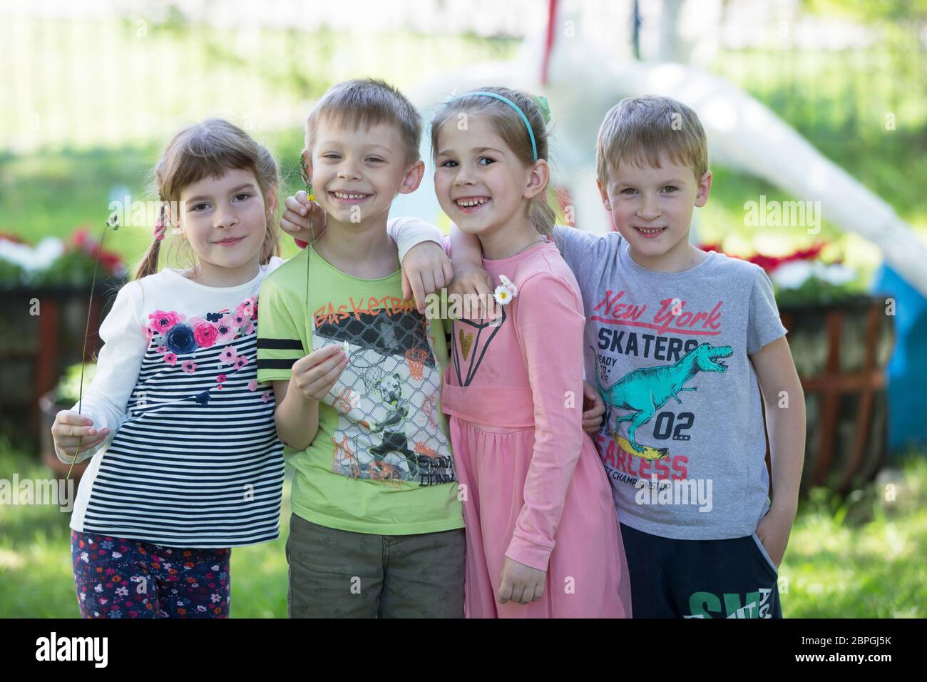Belarus, the city of Gomil, April 26, 2019. Kindergarten on the street ...