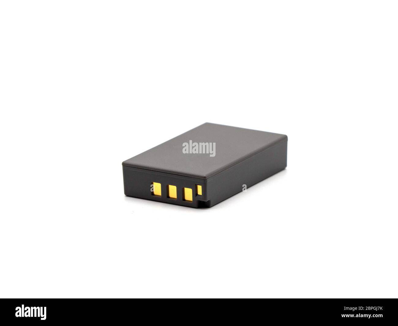Grey lithium ion battery pack for the camera Isolated on white ...