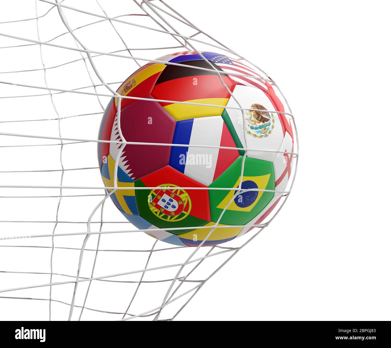 Qatar flag ball 3d-illustration Stock Photo - Alamy