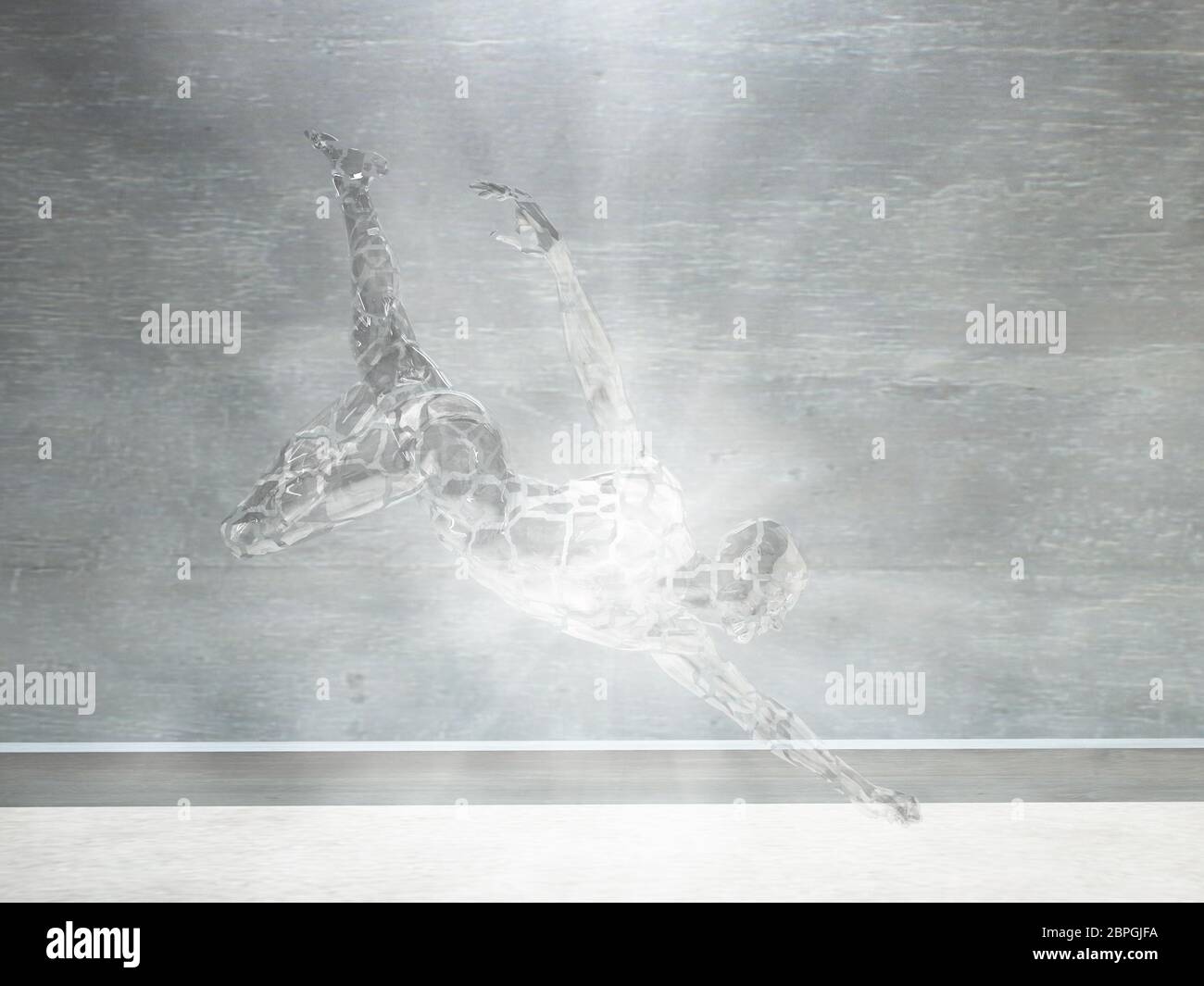 Figure of man with rays of light in motion Stock Photo - Alamy