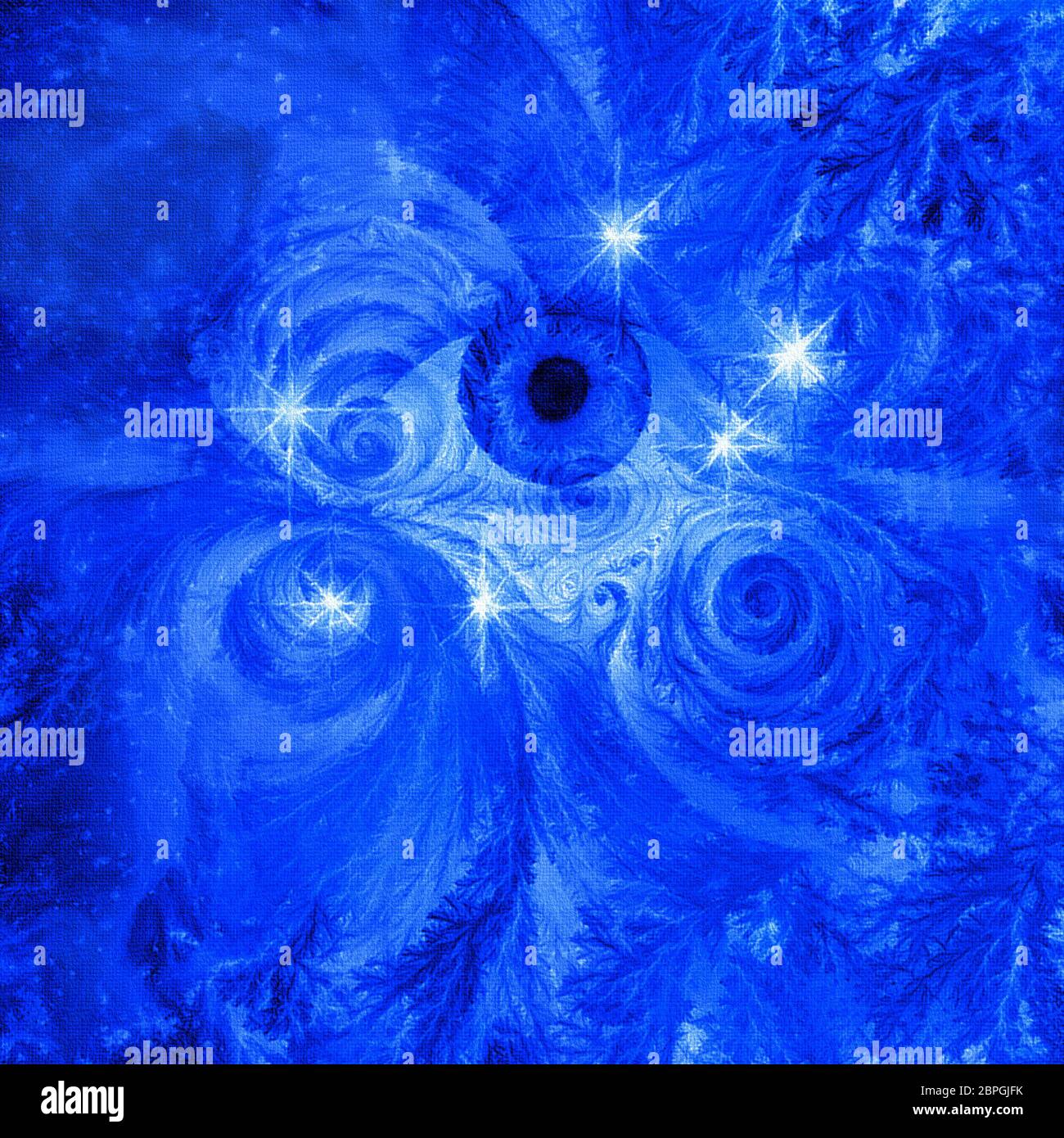 Eye and stars. Design in blue colors Stock Photo - Alamy