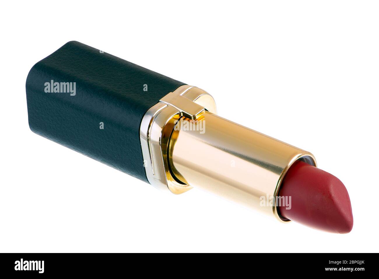 Closeup of open red lipstick isolated on white Stock Photo - Alamy